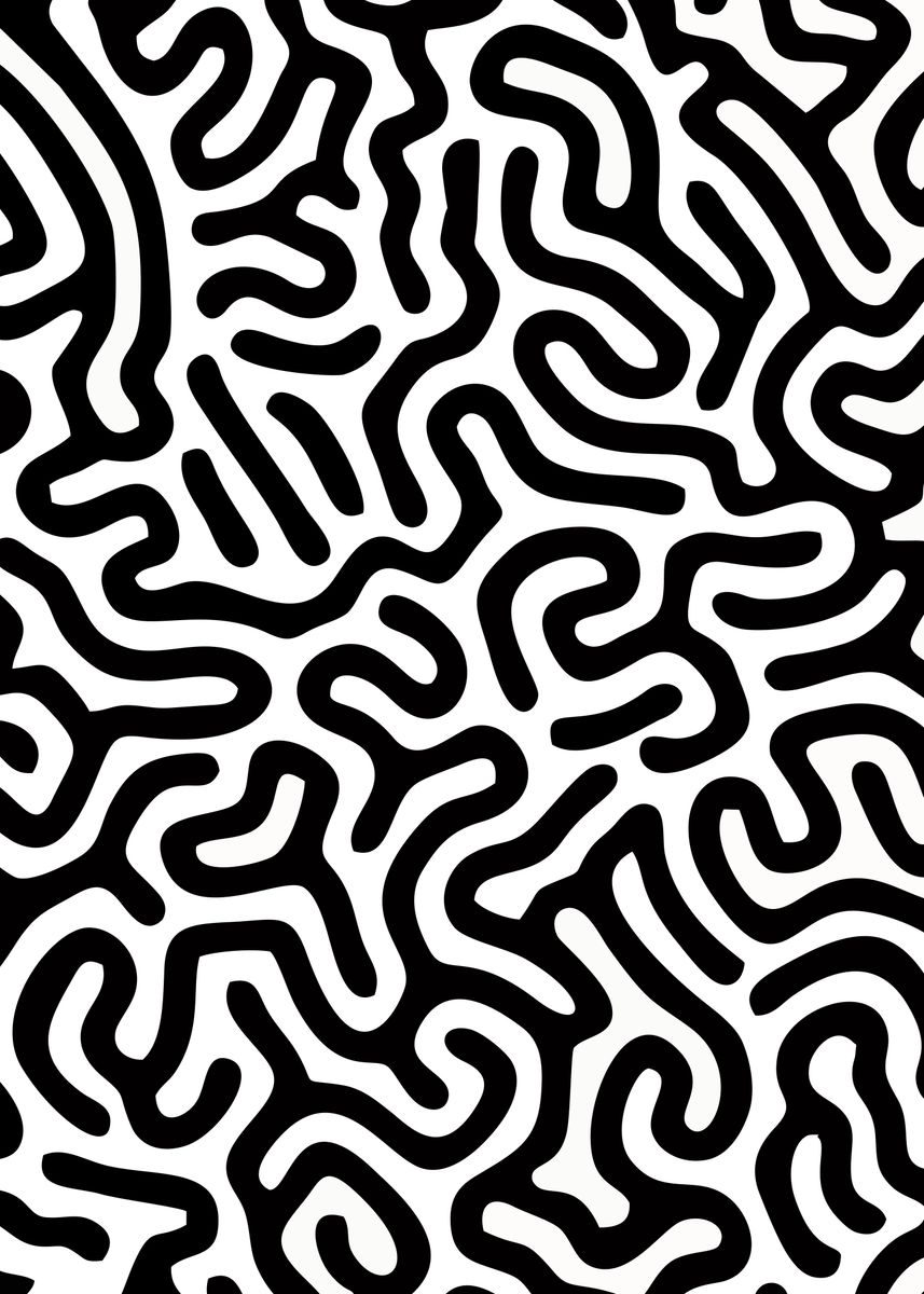 'black and white pattern' Poster, picture, metal print, paint by ...