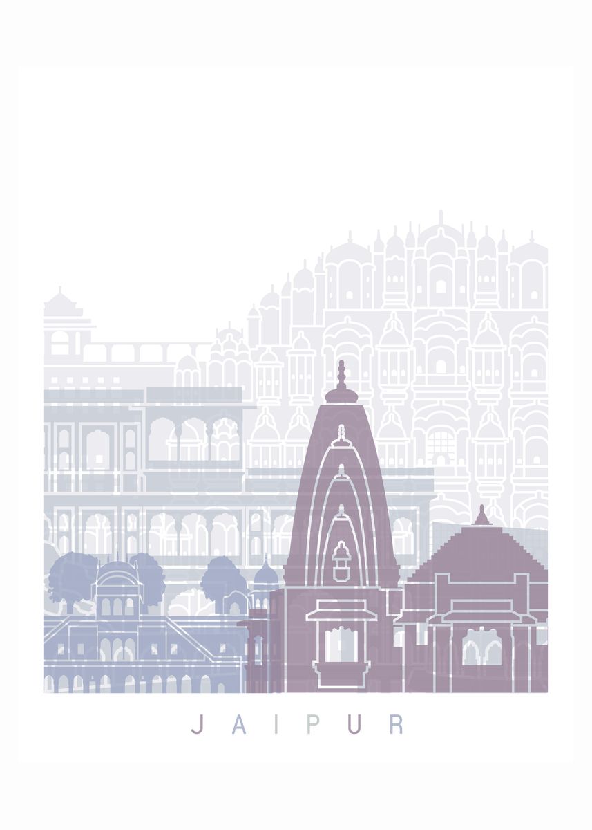 'JAIPUR SKYLINE POSTER ' Poster by Cristina Romero | Displate