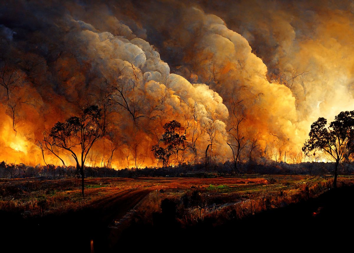 'Australian bushfire II' Poster by Mezma and Azzayal | Displate