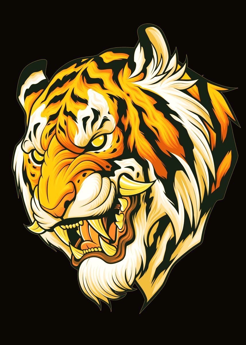 'TIGER HEAD' Poster by ad yosef | Displate