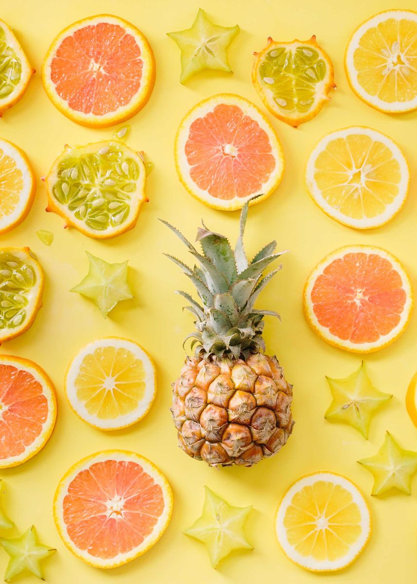 'fruit slices' Poster, picture, metal print, paint by Soft Brush | Displate