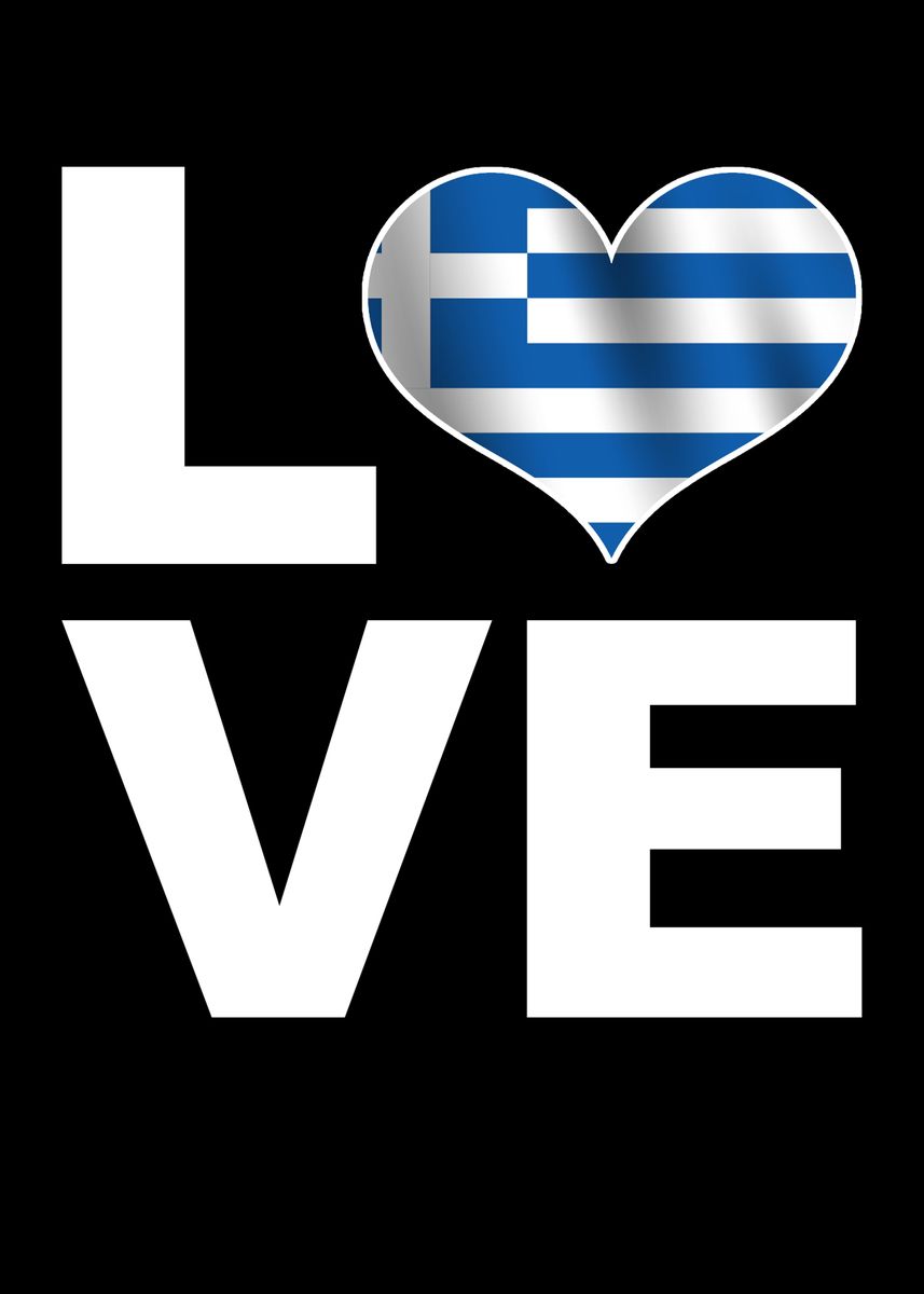 'I Love Greece' Poster by schmugo | Displate