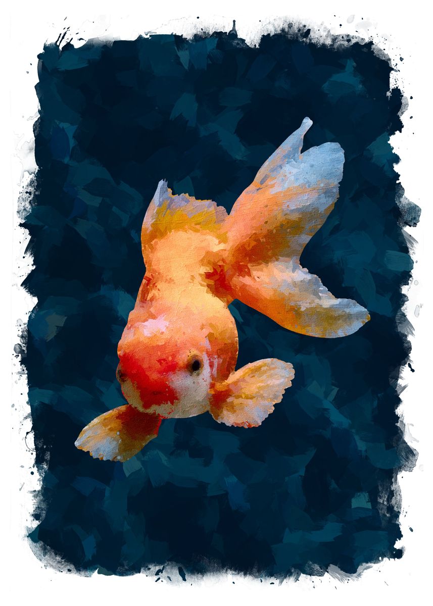 'Goldfish Oil Painting' Poster, picture, metal print, paint by MaxMar ...