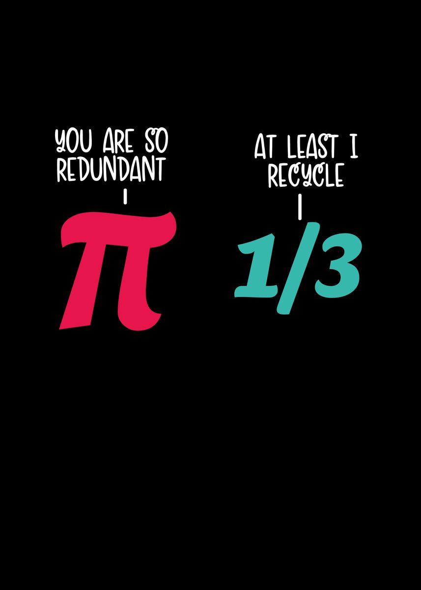 'Math fun pi' Poster, picture, metal print, paint by BeMi | Displate