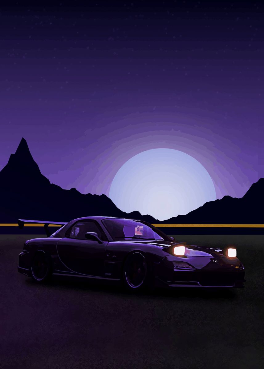 'JDM RX7' Poster by Something About Art | Displate