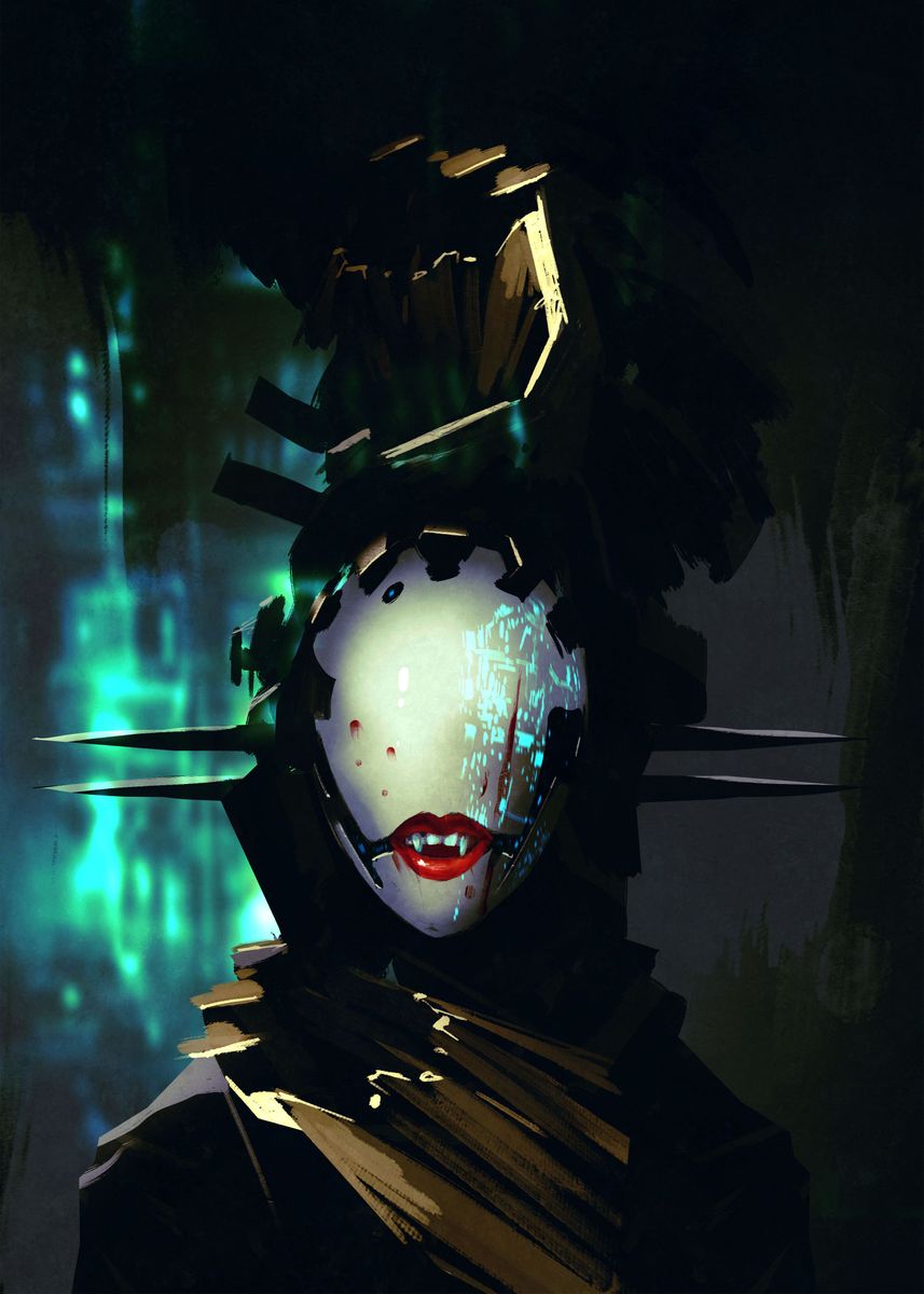 'Android Lady Vampire' Poster, picture, metal print, paint by Michael ...