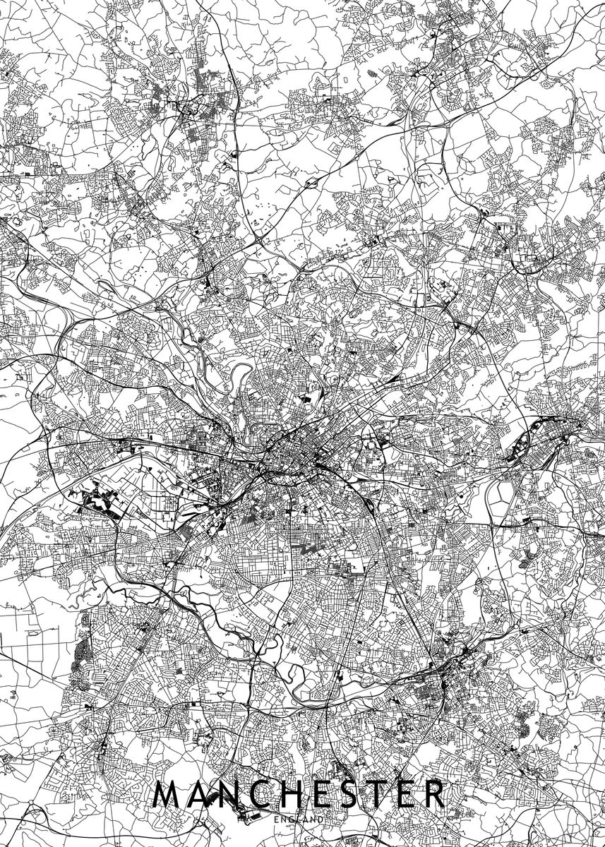 'Manchester Map' Poster by Multiplicity Maps | Displate
