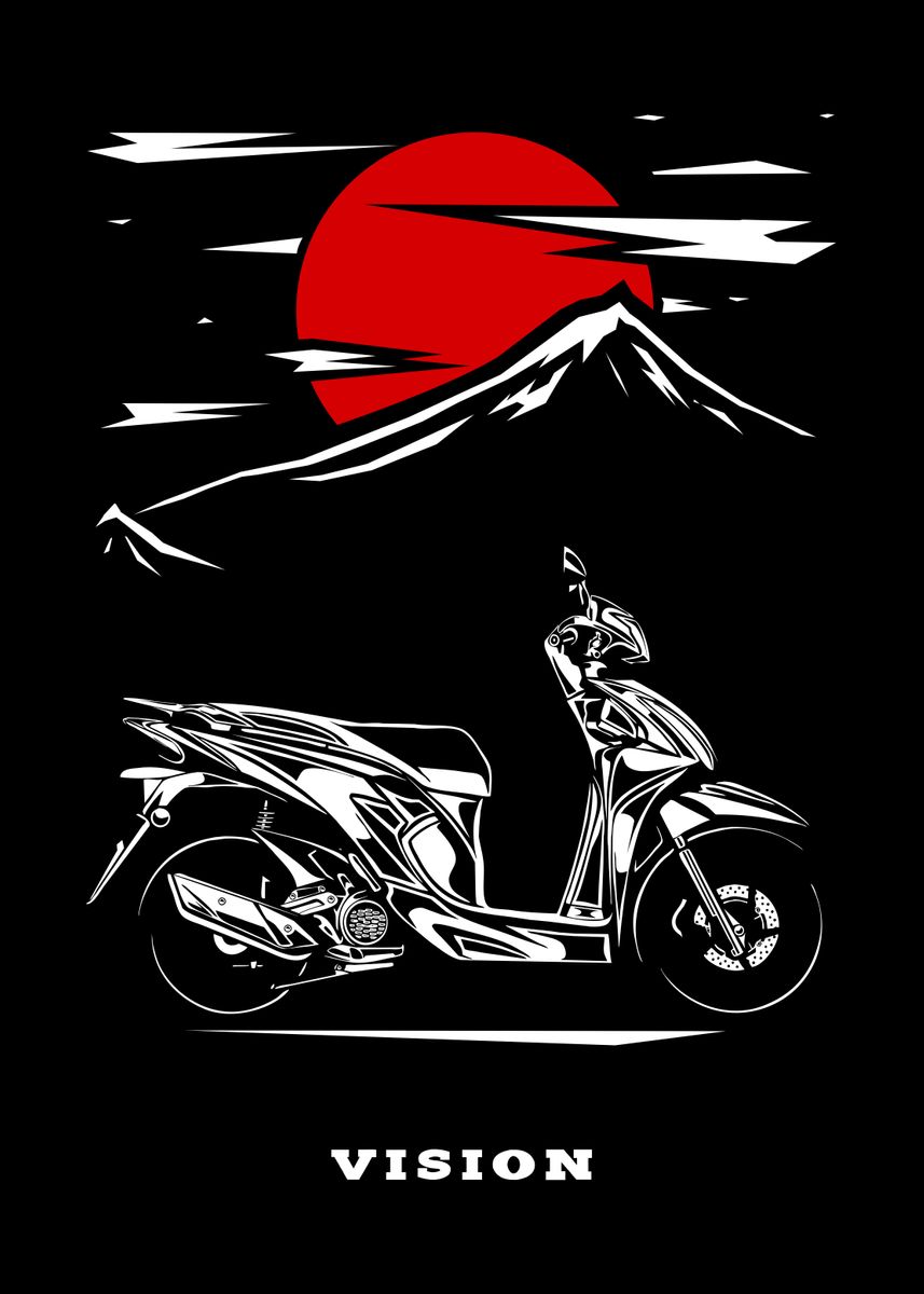 'Honda Vision' Poster, picture, metal print, paint by Faissal Thomas ...