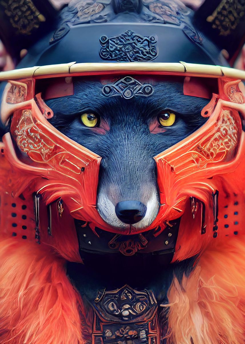 'The Rare Fox Samurai' Poster, picture, metal print, paint by Elizabeth ...