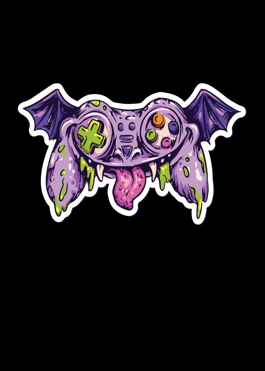 'Monster Joystick' Poster, picture, metal print, paint by Mooon | Displate