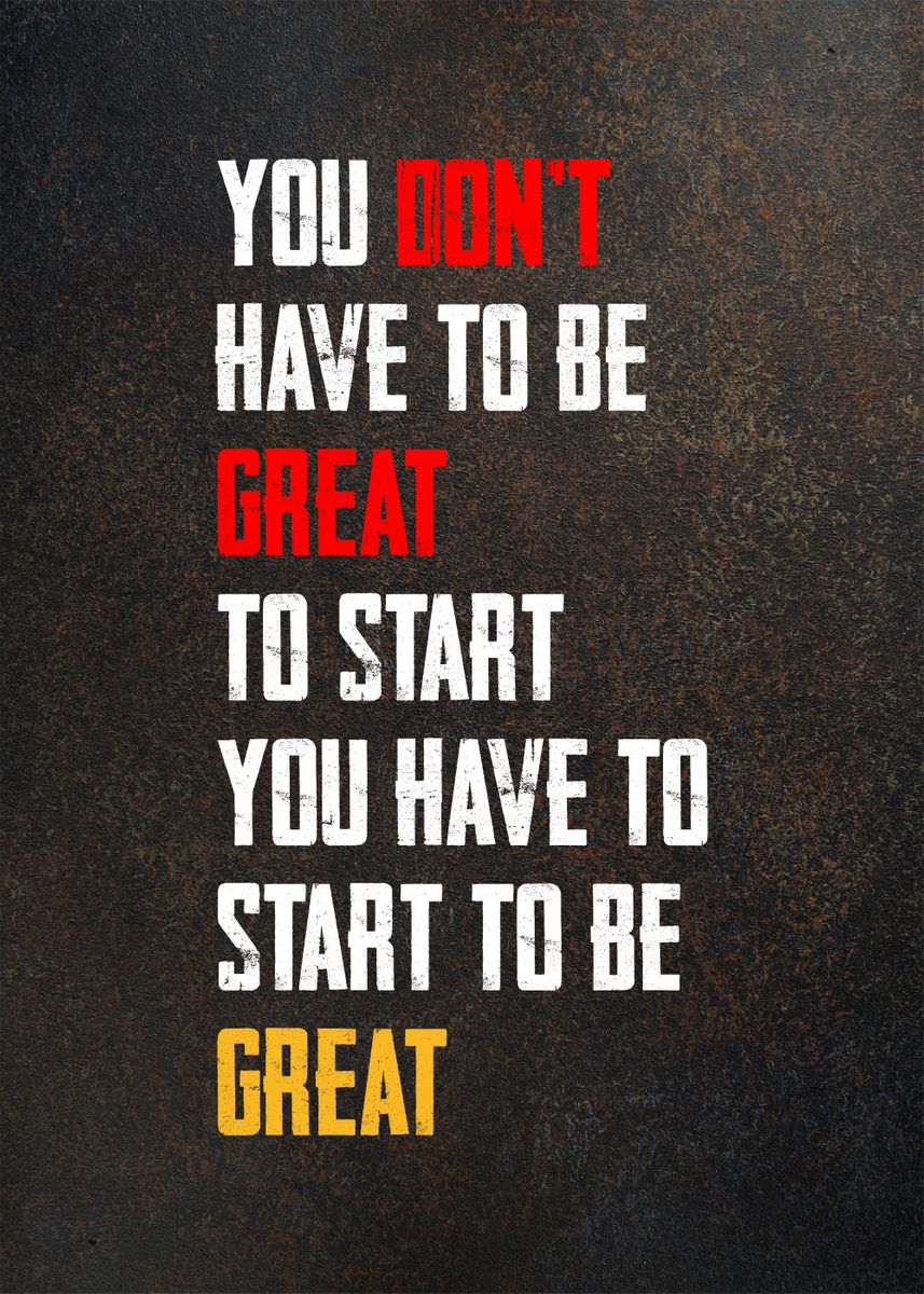 'inspirational text art' Poster, picture, metal print, paint by ...