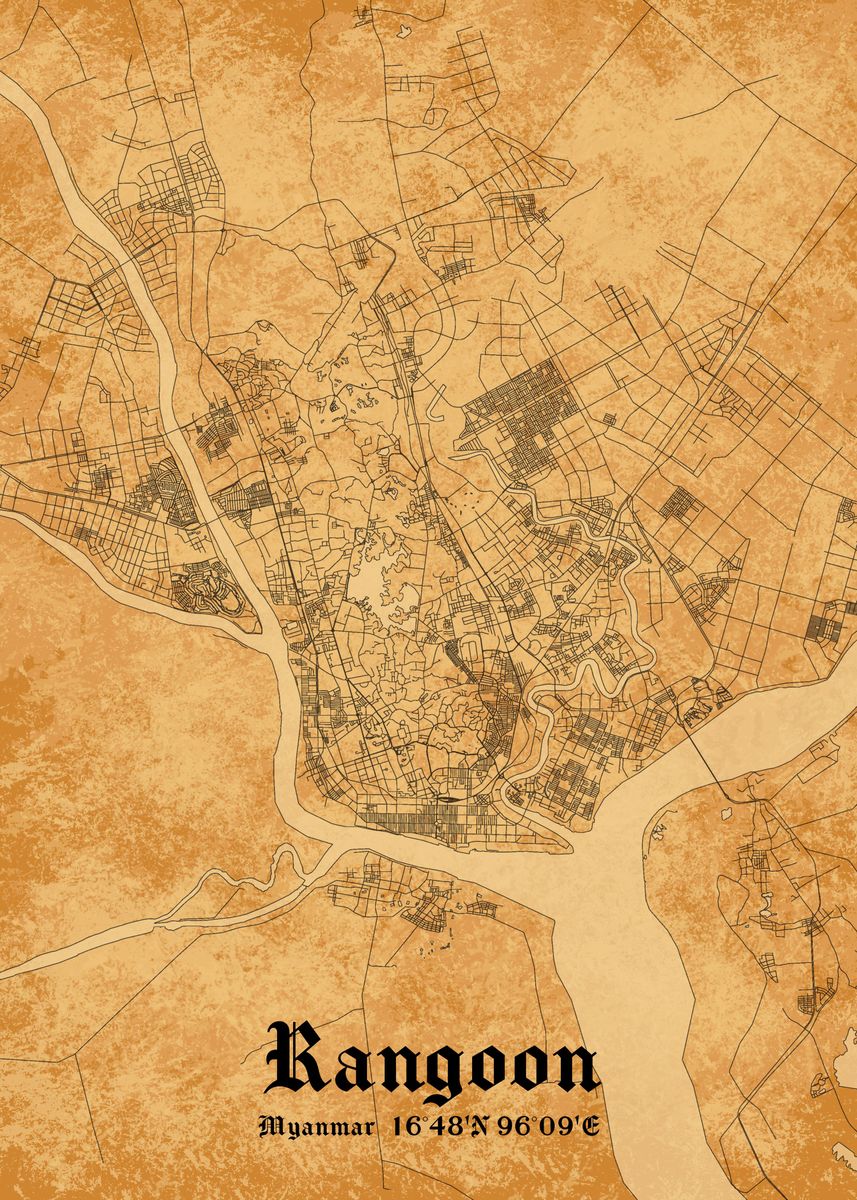 'Rangoon' Poster, picture, metal print, paint by HEMERSON | Displate