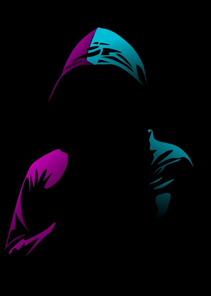 'blue and pink hacker' Poster, picture, metal print, paint by Ihsa ...