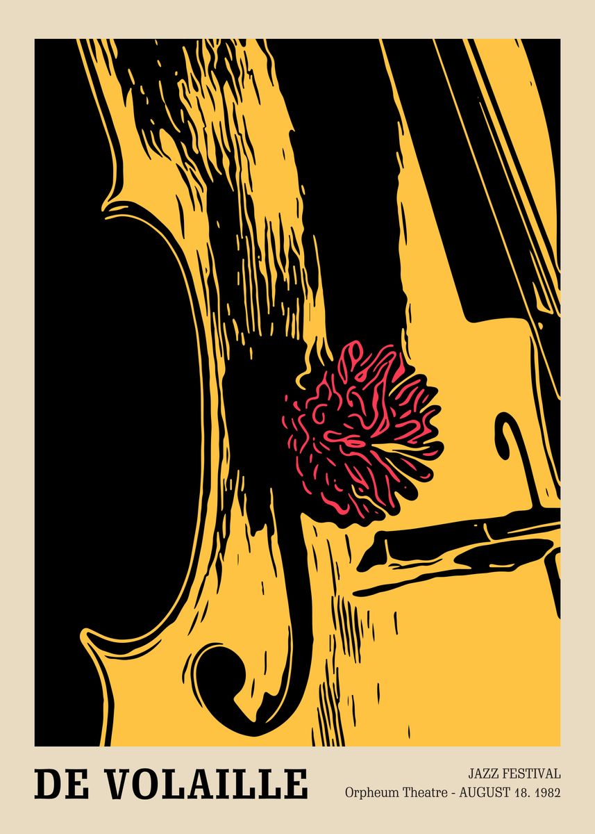 'Jazz Festival Retro Poster' Poster, picture, metal print, paint by BluePinkPanther | Displate