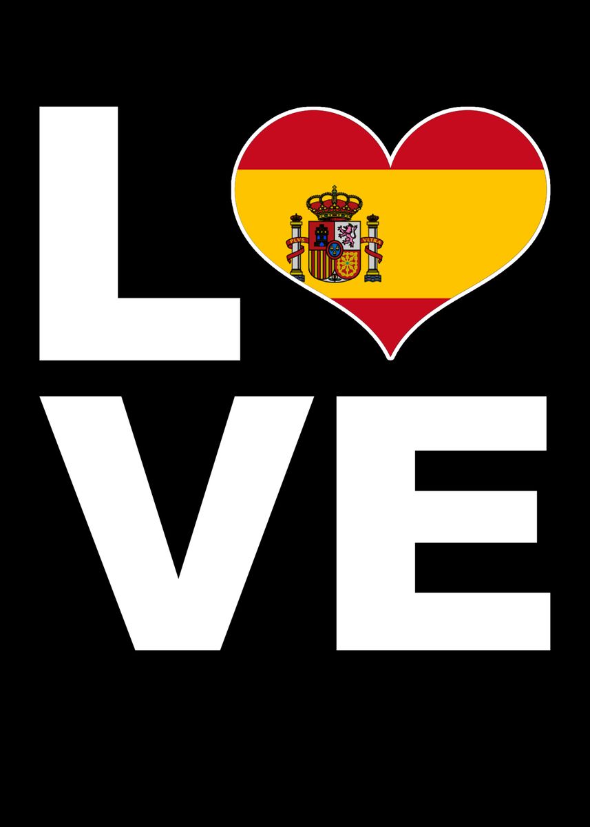 'I Love Spain' Poster by schmugo | Displate