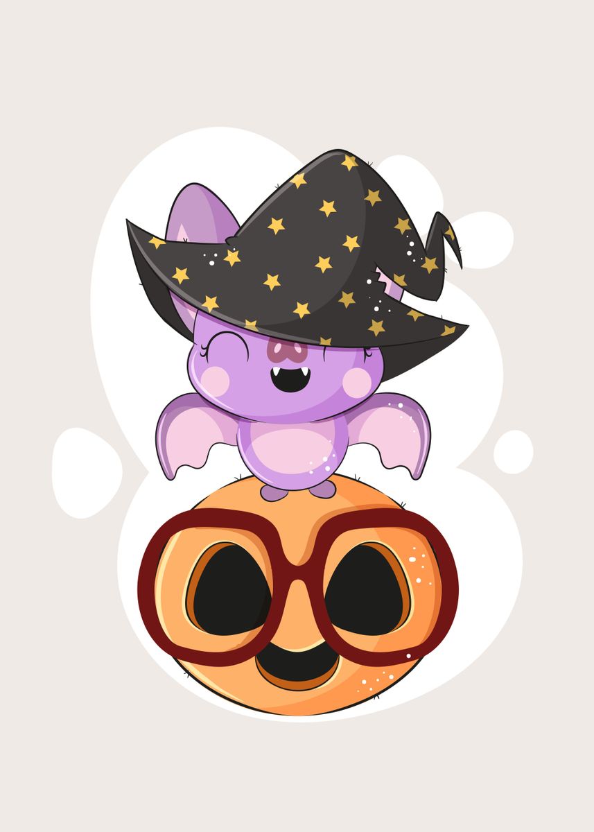 'happy bat ' Poster, picture, metal print, paint by Faissal Thomas ...