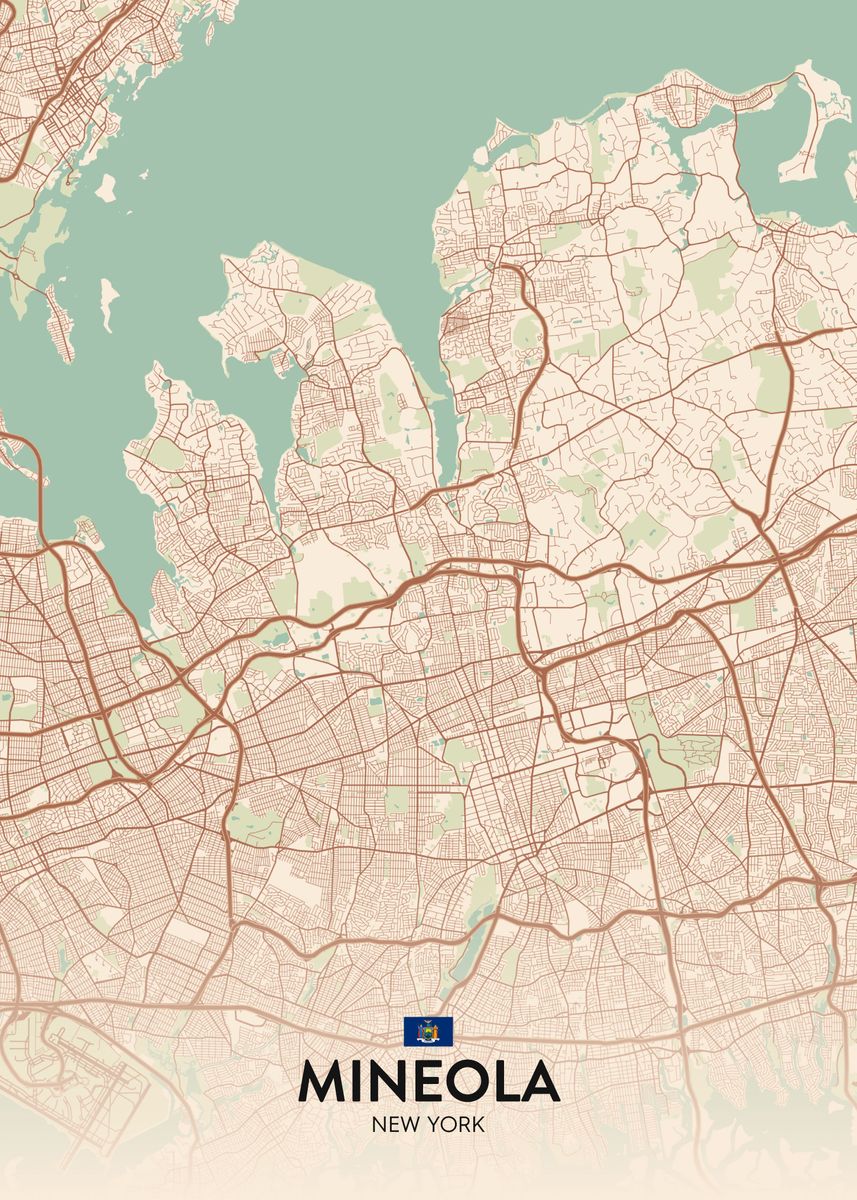 'Mineola NY' Poster, picture, metal print, paint by IMR Designs | Displate