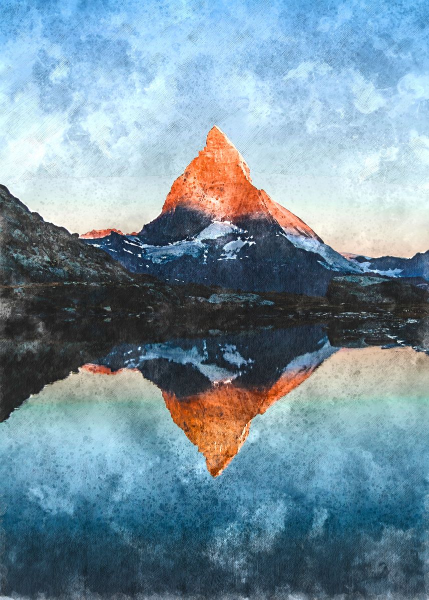 'Watercolor Mountain' Poster, picture, metal print, paint by Cris de ...