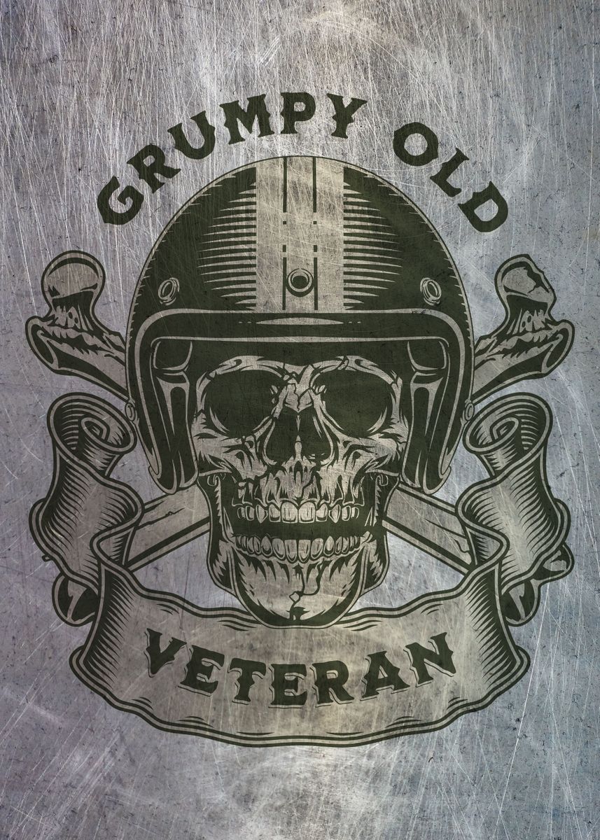 'Grumpy Old Veteran Shiny' Poster, picture, metal print, paint by ...