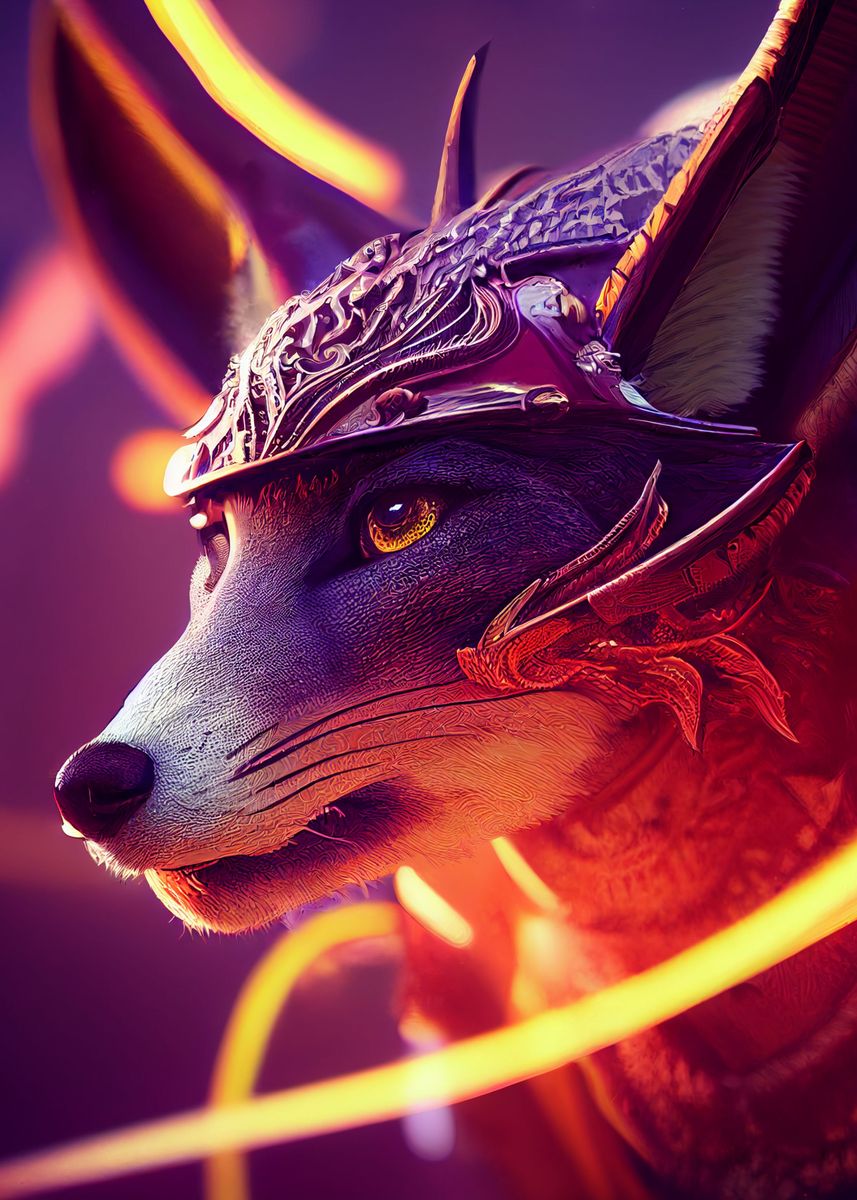 'Fox Samurai in Battle' Poster by Elizabeth DeAngelis | Displate