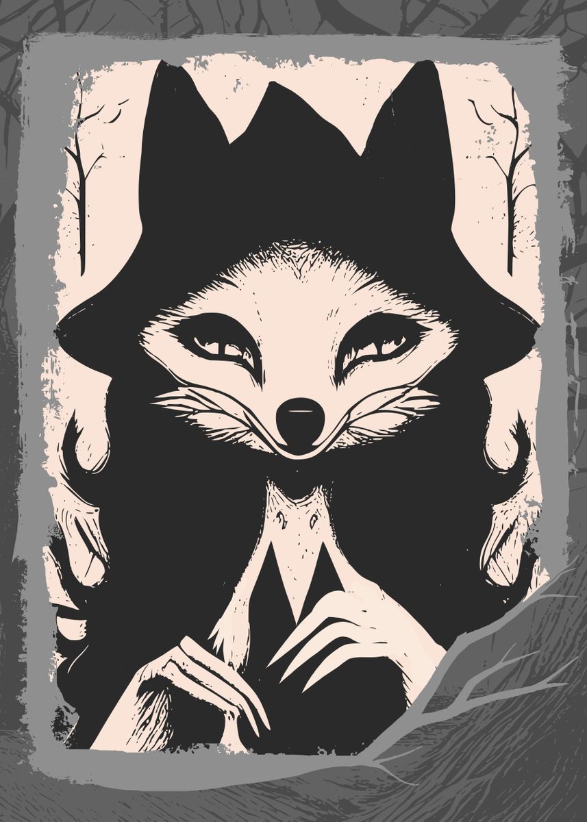 'Weird Fox' Poster, picture, metal print, paint by Ilya Danilov | Displate