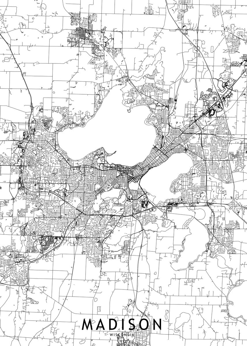 'Madison Map' Poster, picture, metal print, paint by Multiplicity Maps ...