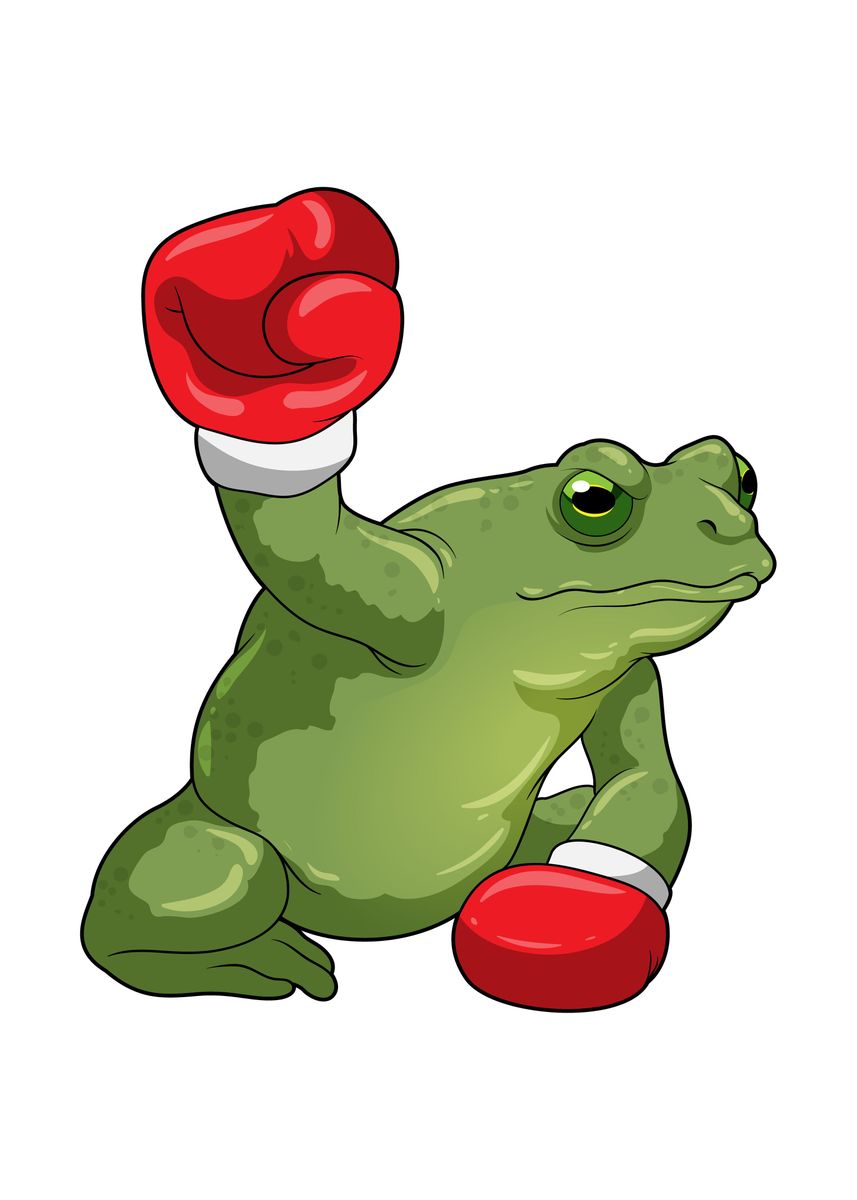 'Frog Boxer Boxing gloves' Poster, picture, metal print, paint by ...