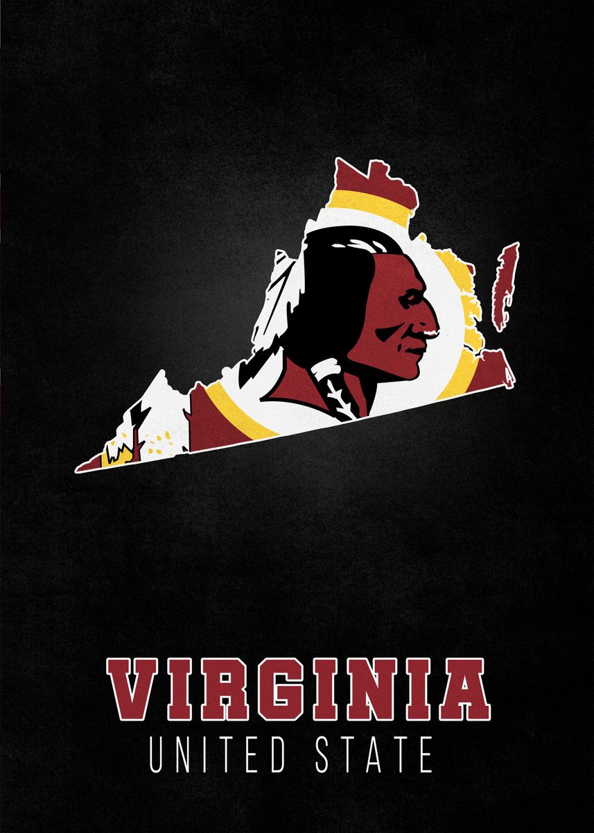 'Virginia State map' Poster, picture, metal print, paint by Katty ...