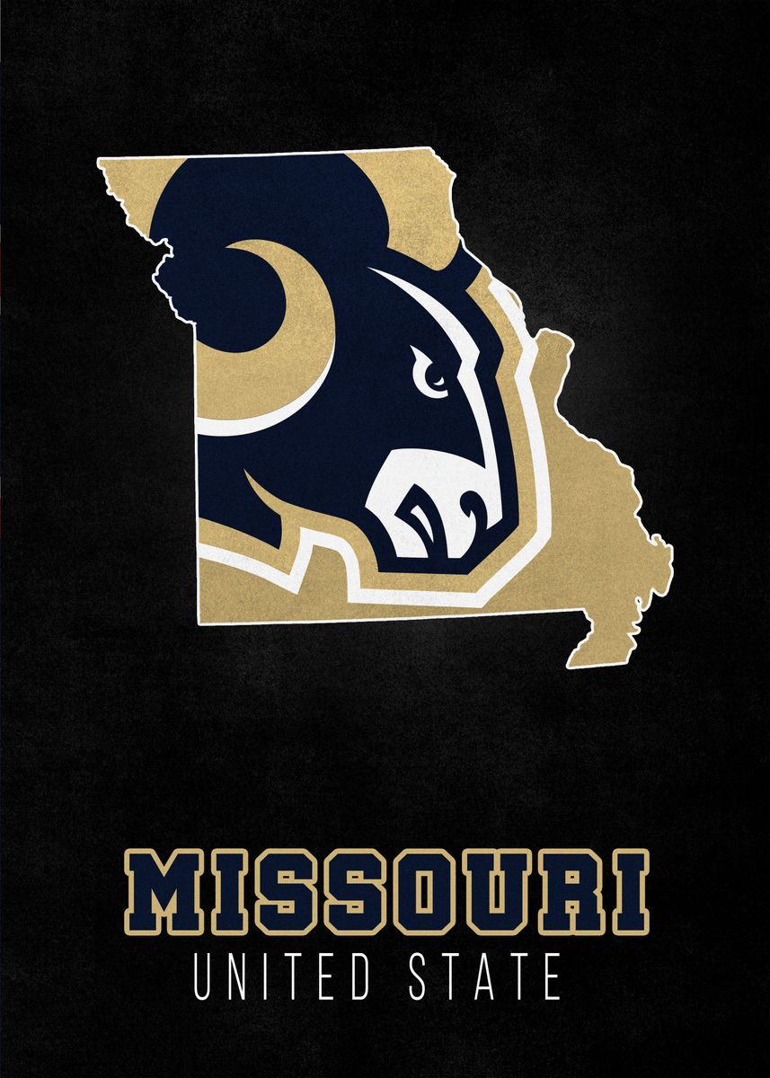 'Missouri State Map' Poster, picture, metal print, paint by Katty ...