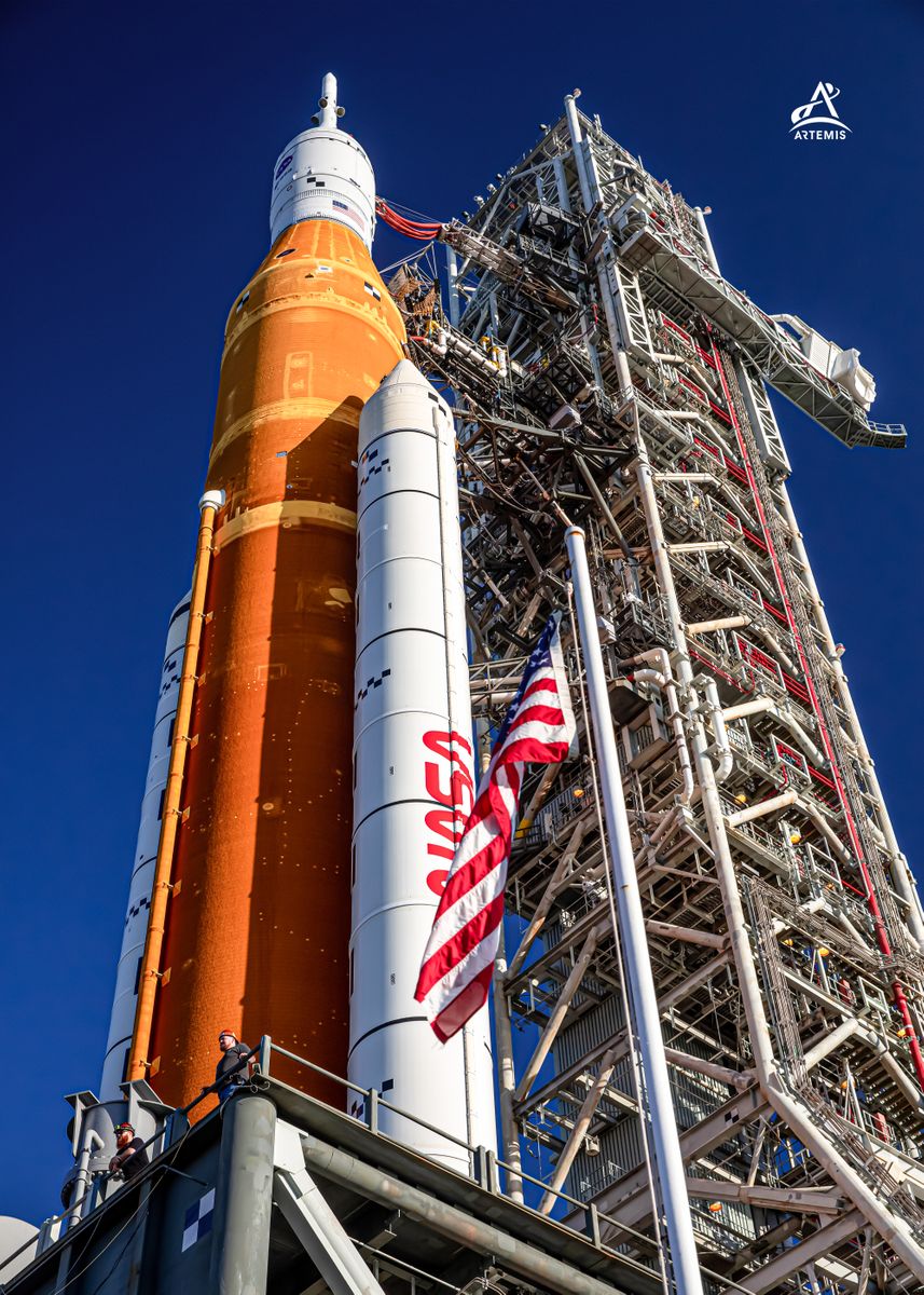 'Orion and SLS' Poster, picture, metal print, paint by NASA | Displate