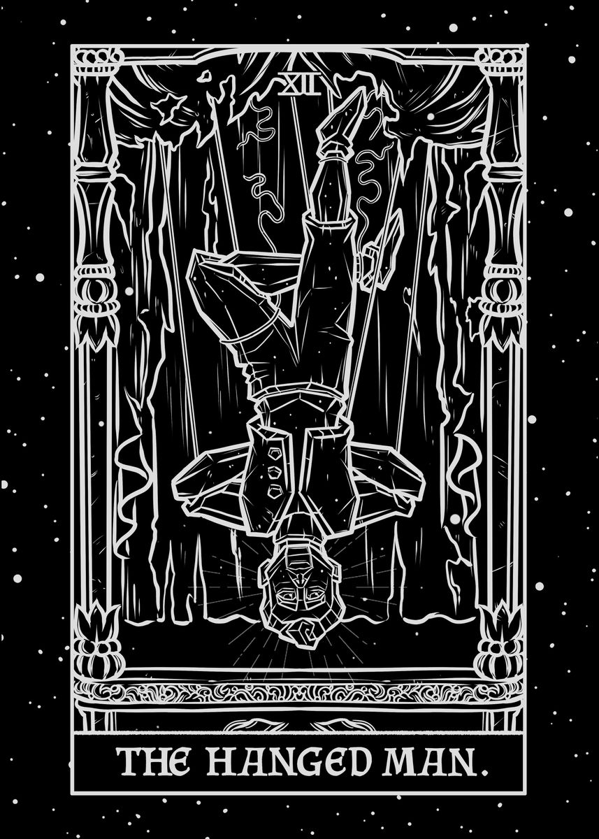 'Hanged Man Tarot Shadow' Poster, picture, metal print, paint by ...