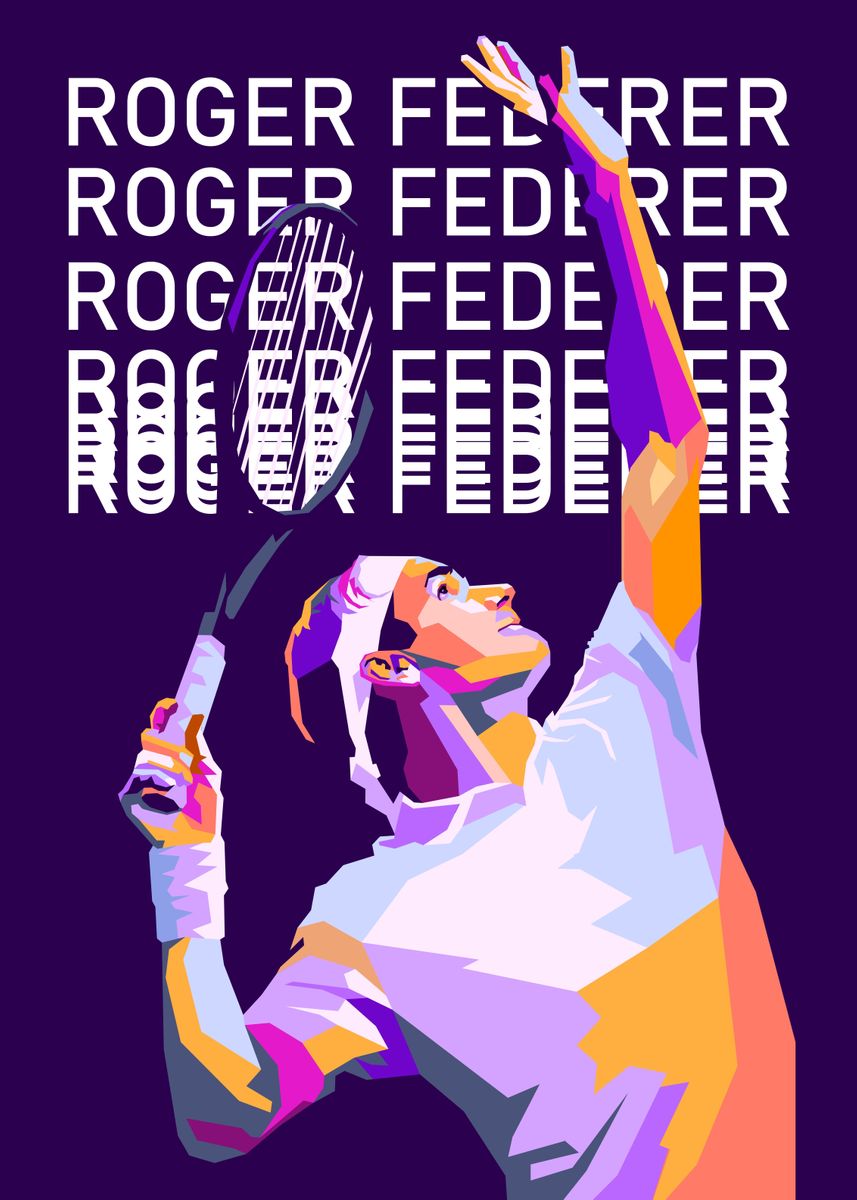 'Roger Federer' Poster, picture, metal print, paint by Ro | Displate