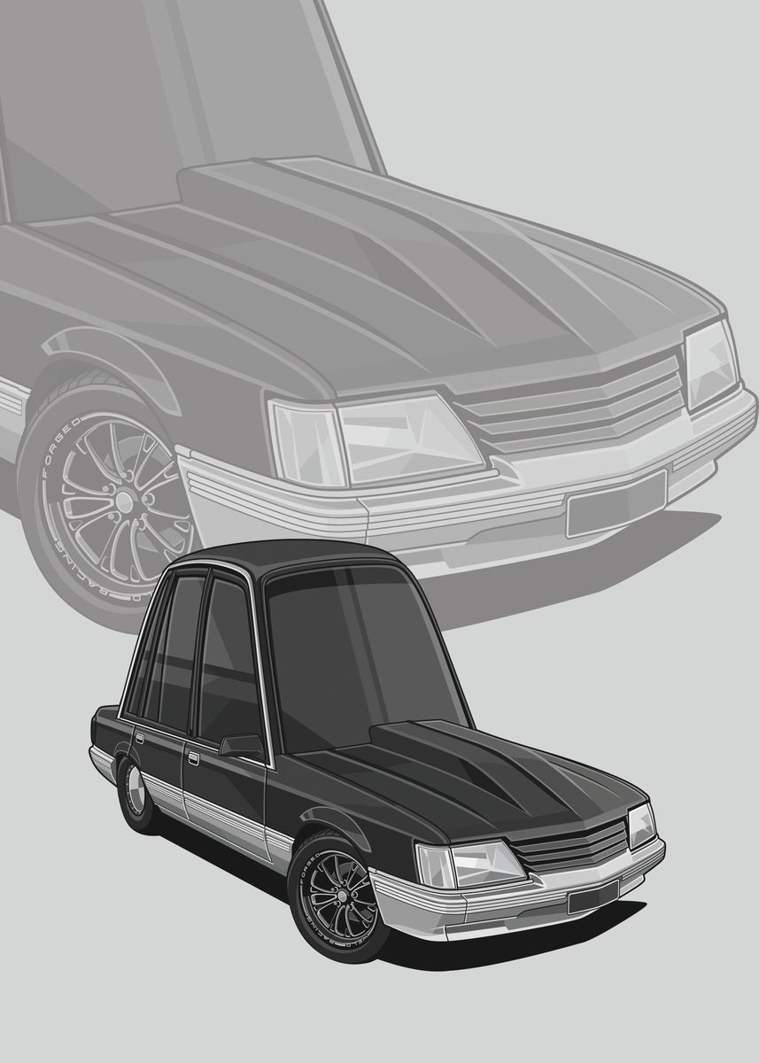 'vk commodore black' Poster by capture art | Displate