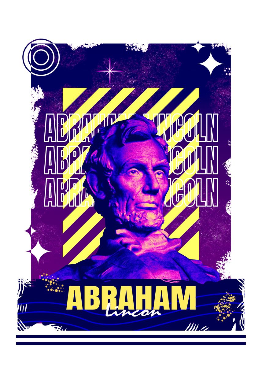 'RETRO ABRAHAM LINCOLN' Poster, picture, metal print, paint by Kali ...