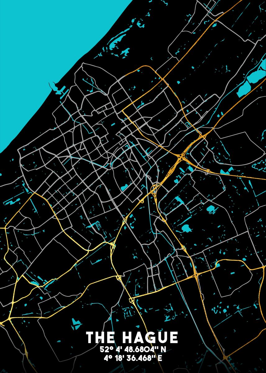 'The Hague Netherlands' Poster, picture, metal print, paint by ...