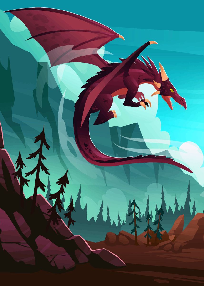 'Dragon' Poster, picture, metal print, paint by Korban Rindu | Displate