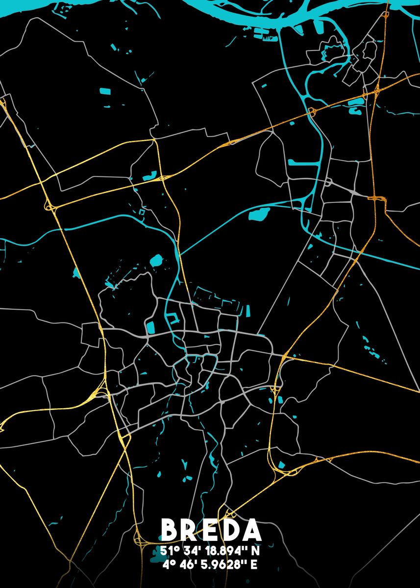 'Breda Netherlands' Poster, picture, metal print, paint by Clayborne ...