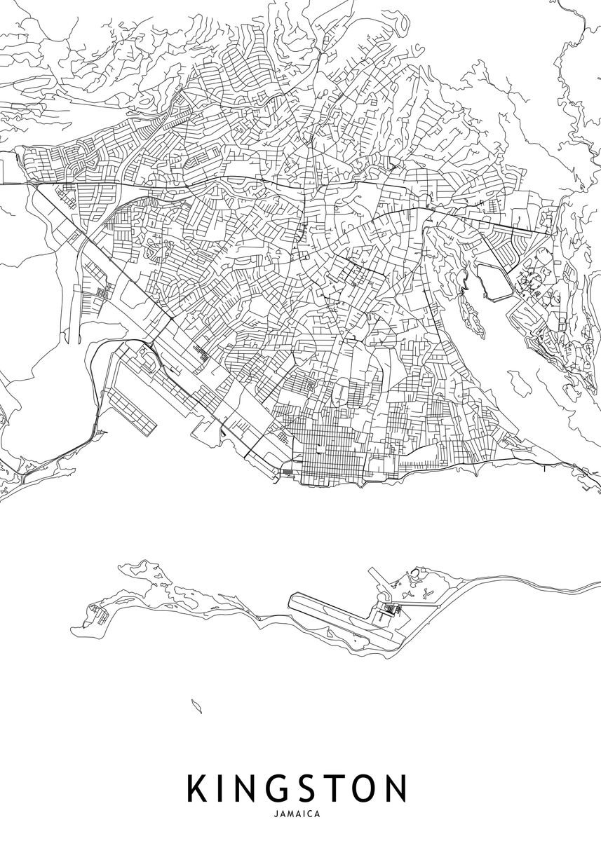 'Kingston Map' Poster, picture, metal print, paint by Multiplicity Maps ...