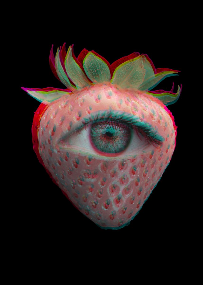 'Strawberry Weirdcore ' Poster, picture, metal print, paint by taps ...