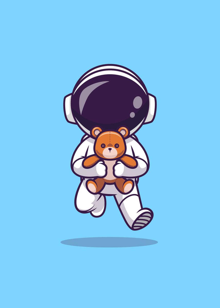 'Astronaut with teddy' Poster by Le Duc Hiep | Displate