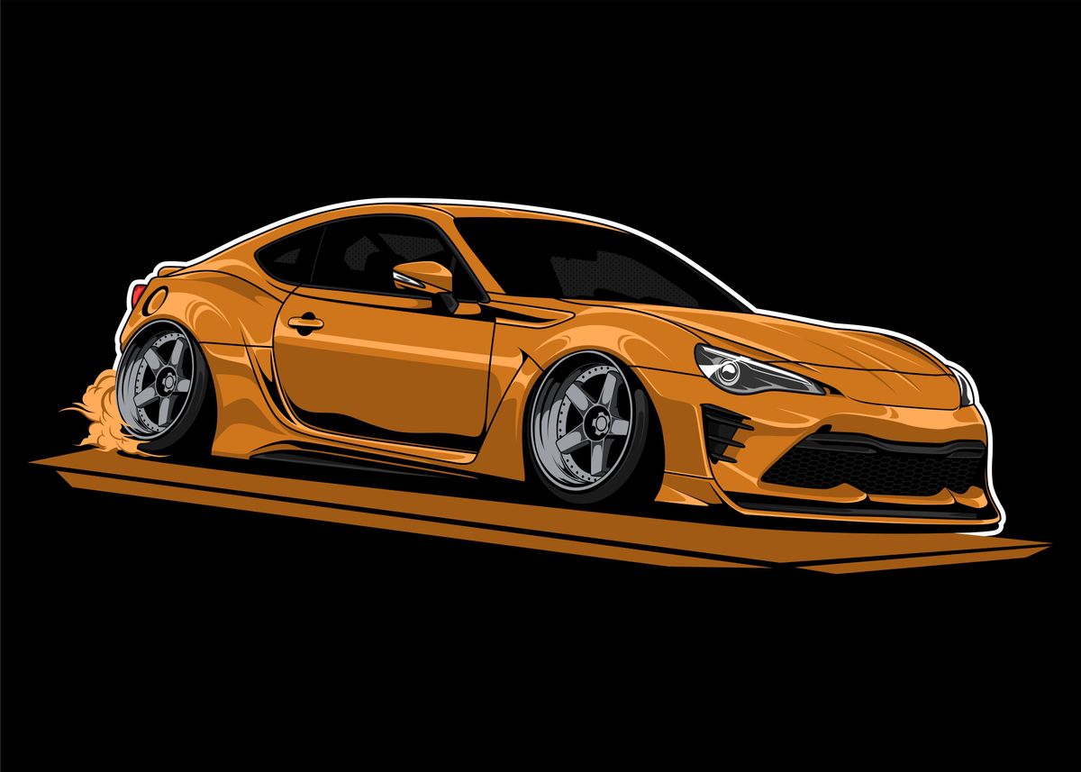 'Toyota GT86 Orange L' Poster by Heru Kurniawan | Displate