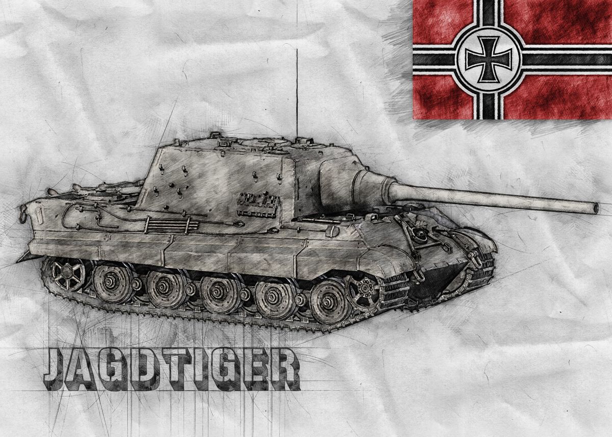 'Jagdtiger' Poster by Pixxelworks Florian Schaller | Displate