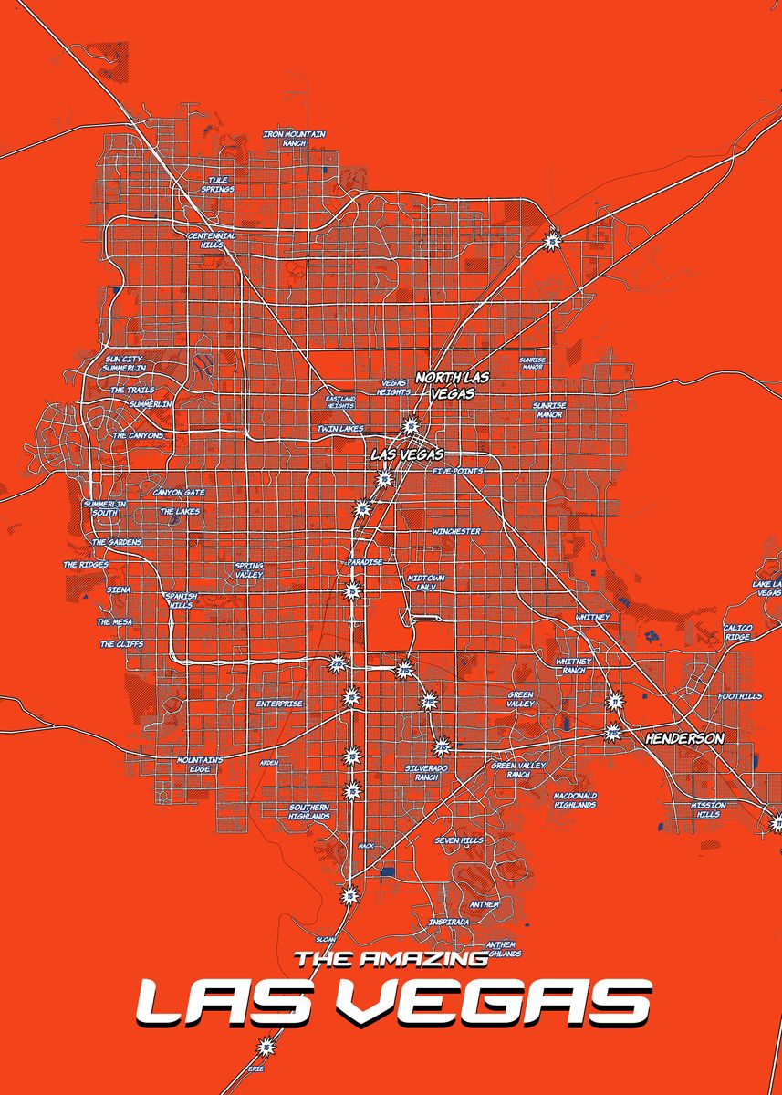 'LAS VEGAS' Poster, picture, metal print, paint by Andi Permana | Displate