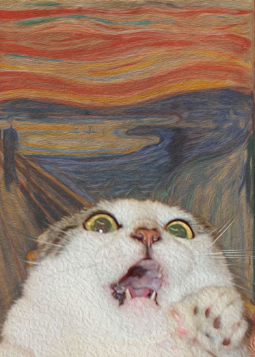 'The Meow 03' Poster, picture, metal print, paint by Artelele | Displate