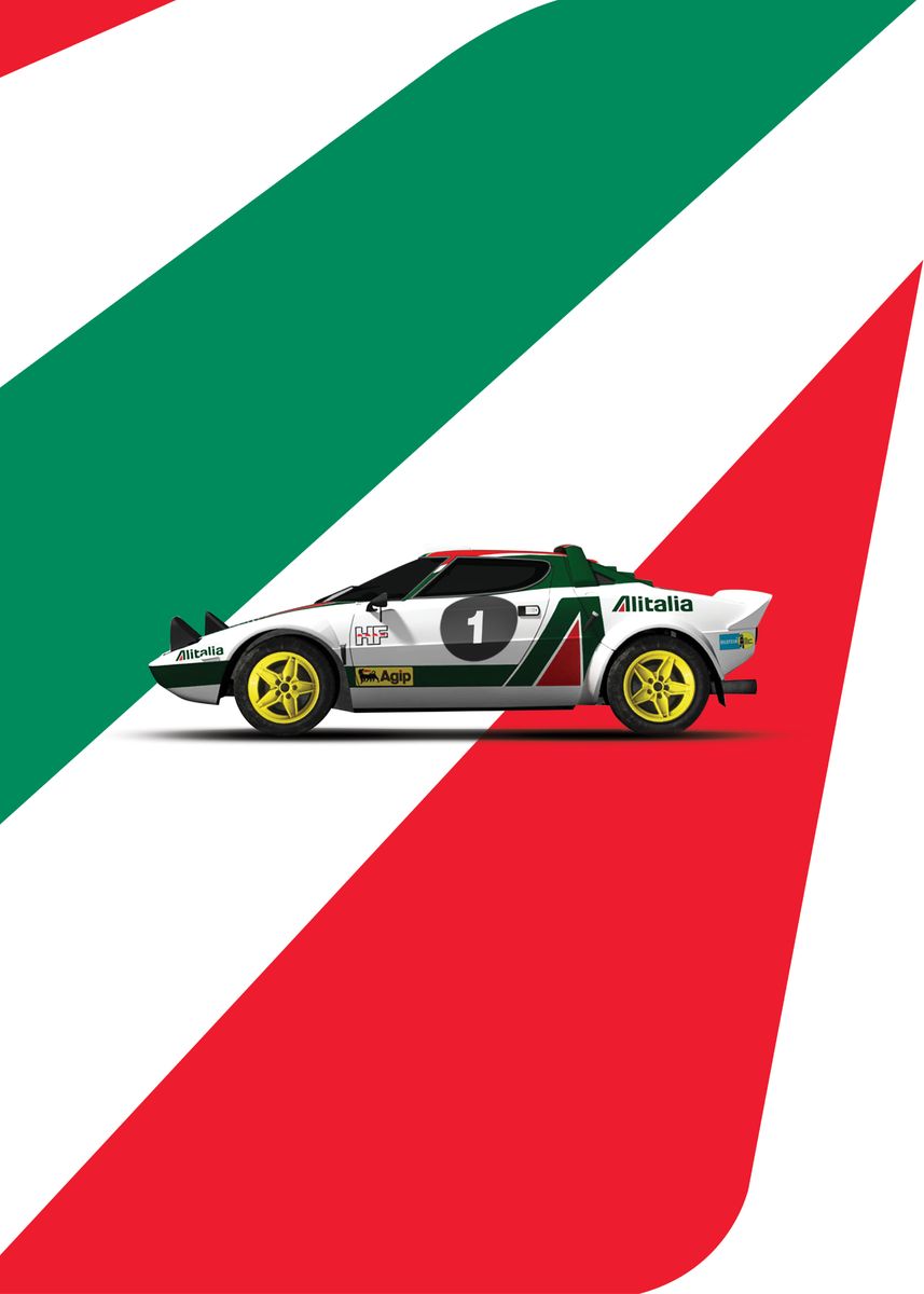 'Lancia Stratos Alitalia' Poster, picture, metal print, paint by Jakub ...