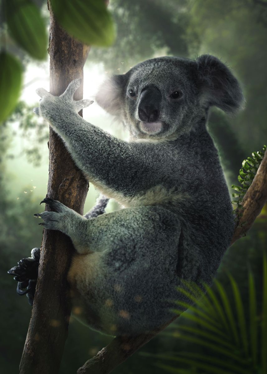 'Koala' Poster, picture, metal print, paint by Pascal Wagner | Displate