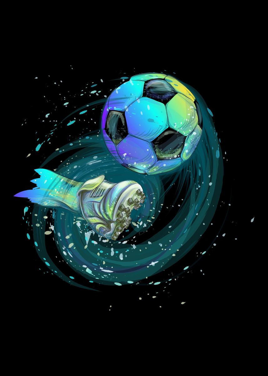 'Soccer Soccer Ball' Poster, picture, metal print, paint by ...