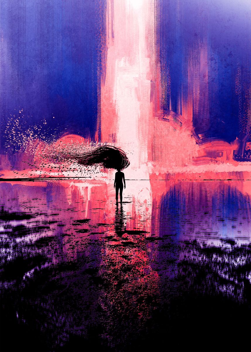 'Purpel Sky' Poster, picture, metal print, paint by Michael Landsberger ...