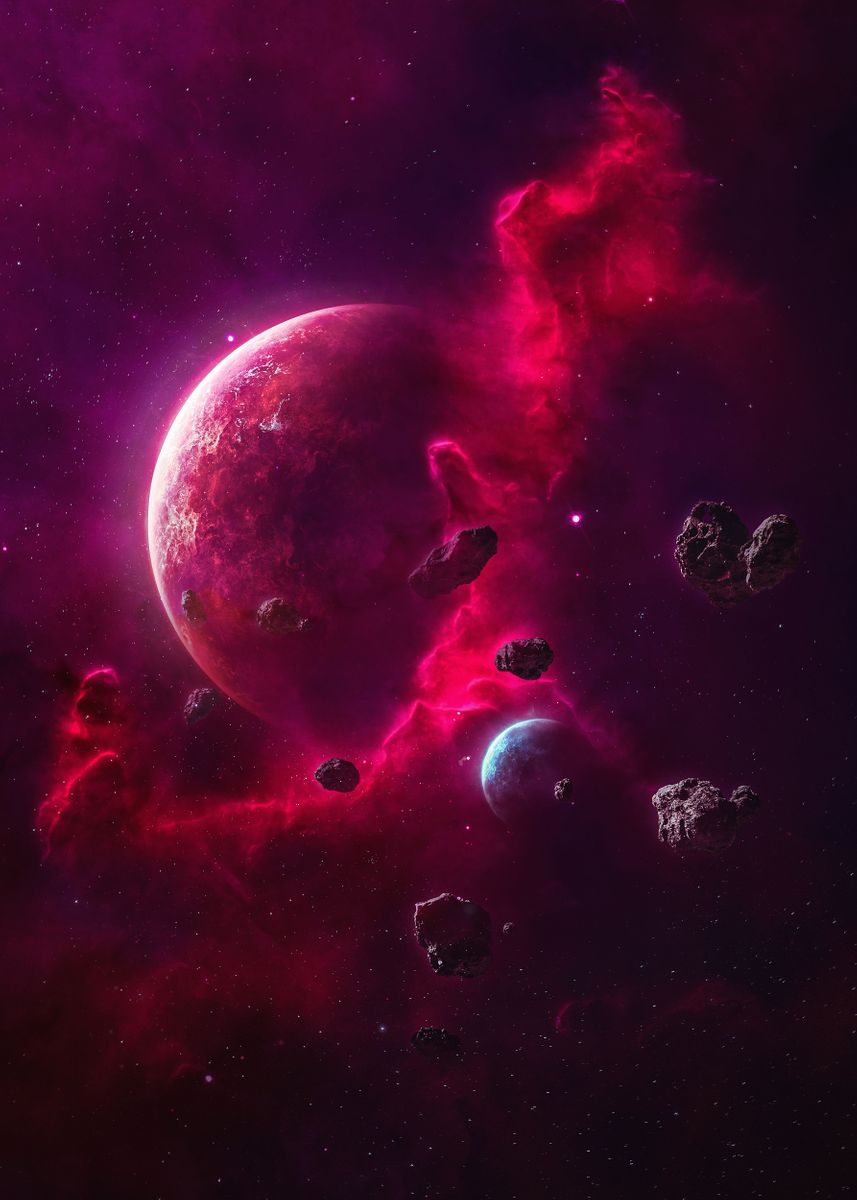 'Red Space' Poster, picture, metal print, paint by Pascal Wagner | Displate