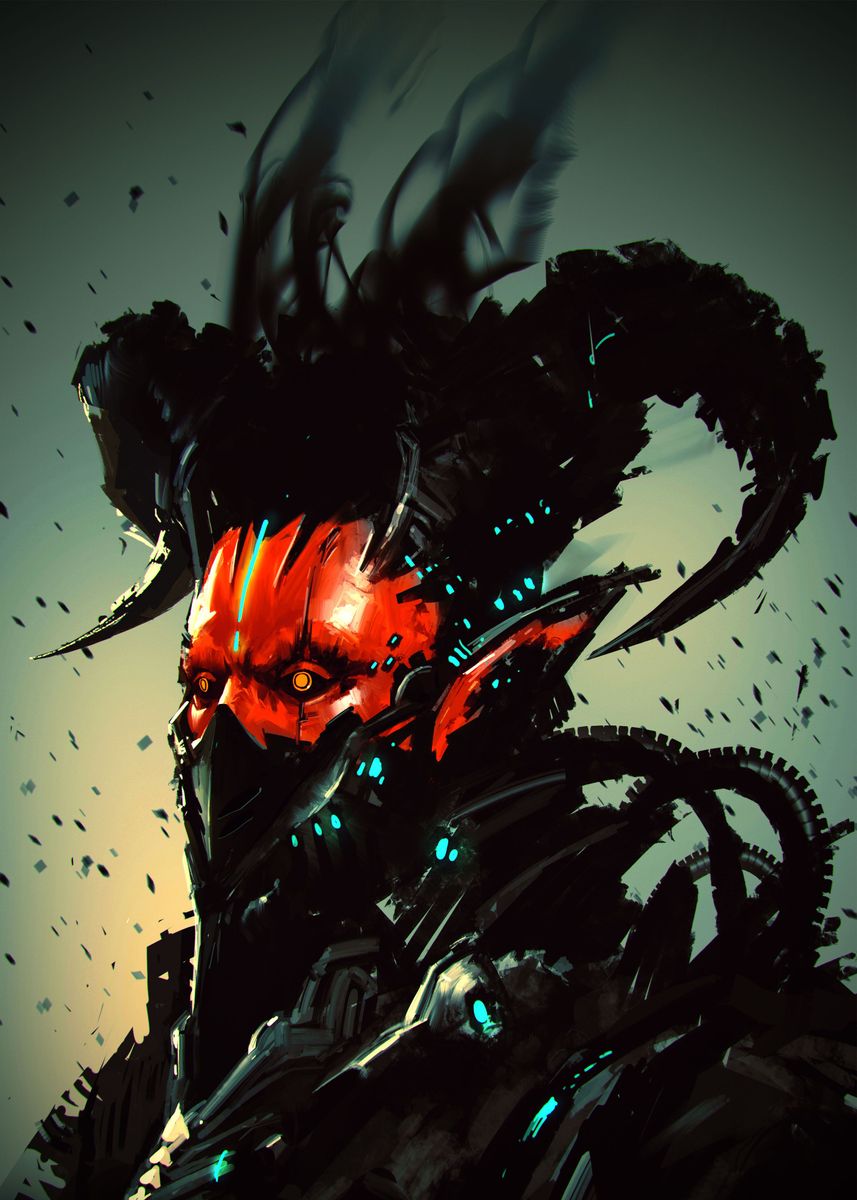 'Devil cyber warrior' Poster by Michael Landsberger | Displate
